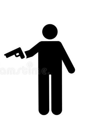 Dead Stick Figure With Gun