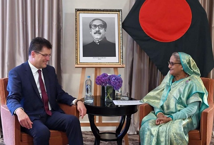 PM meets European Commissioner, seeks support for Rohingya repatriation