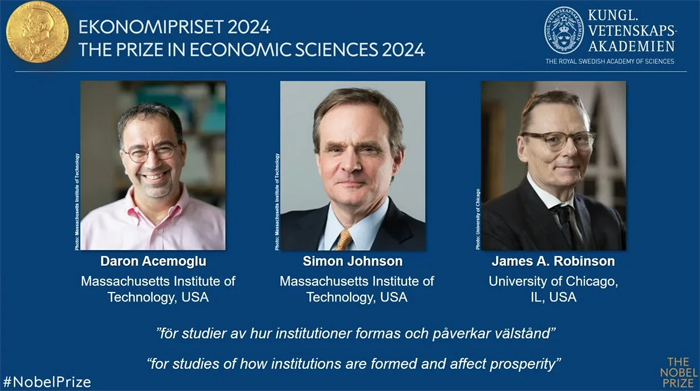 Acemoglu, Johnson and Robinson win 2024 Nobel economics prize